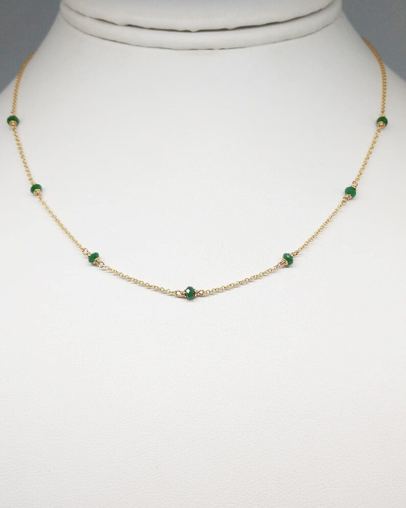 Genuine Emerald Necklace, May Birthstone /handmade Jewelry/ Necklaces ...