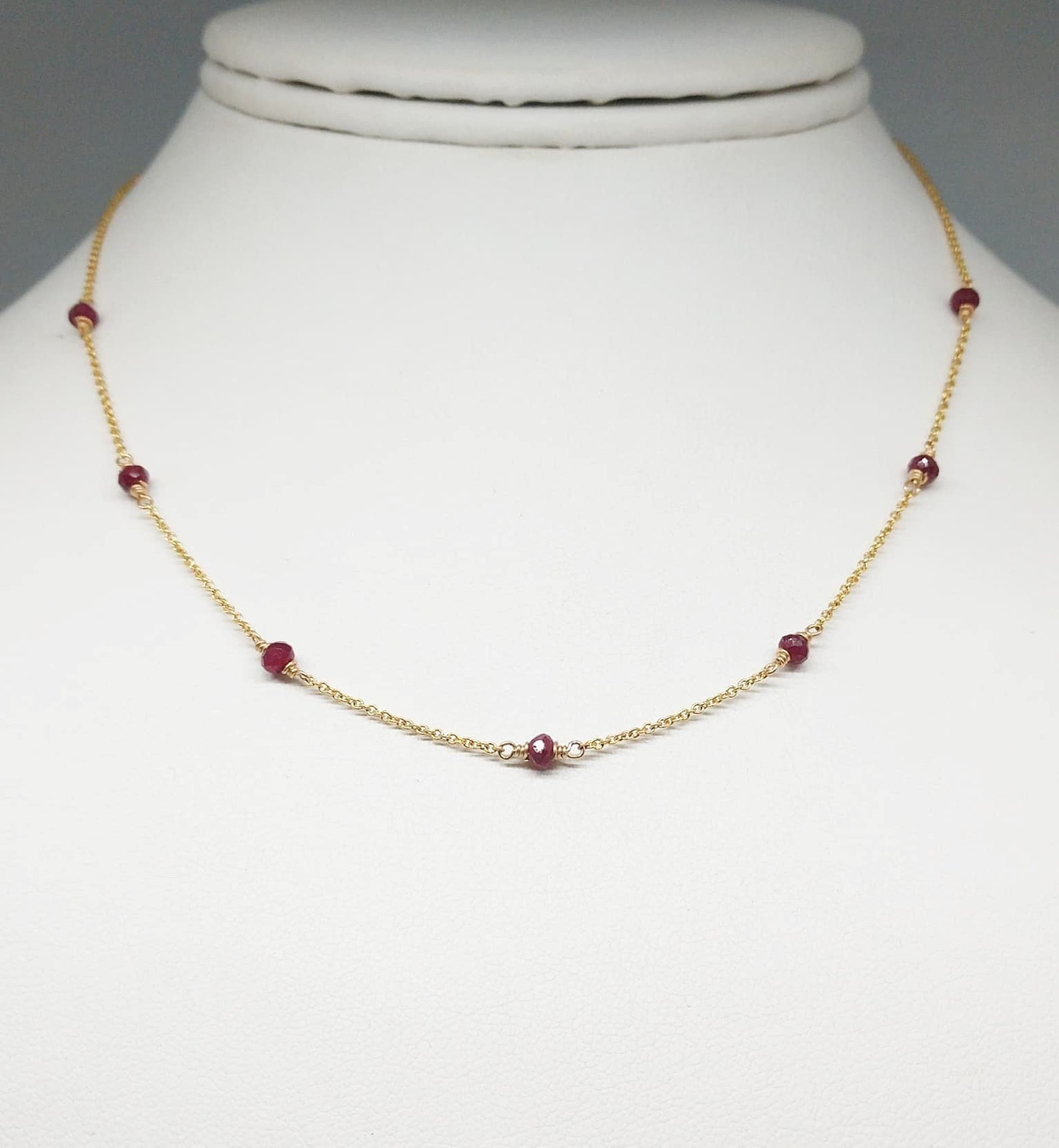 Genuine Ruby Necklace July Birthstone/ Handmade Jewelry | Etsy