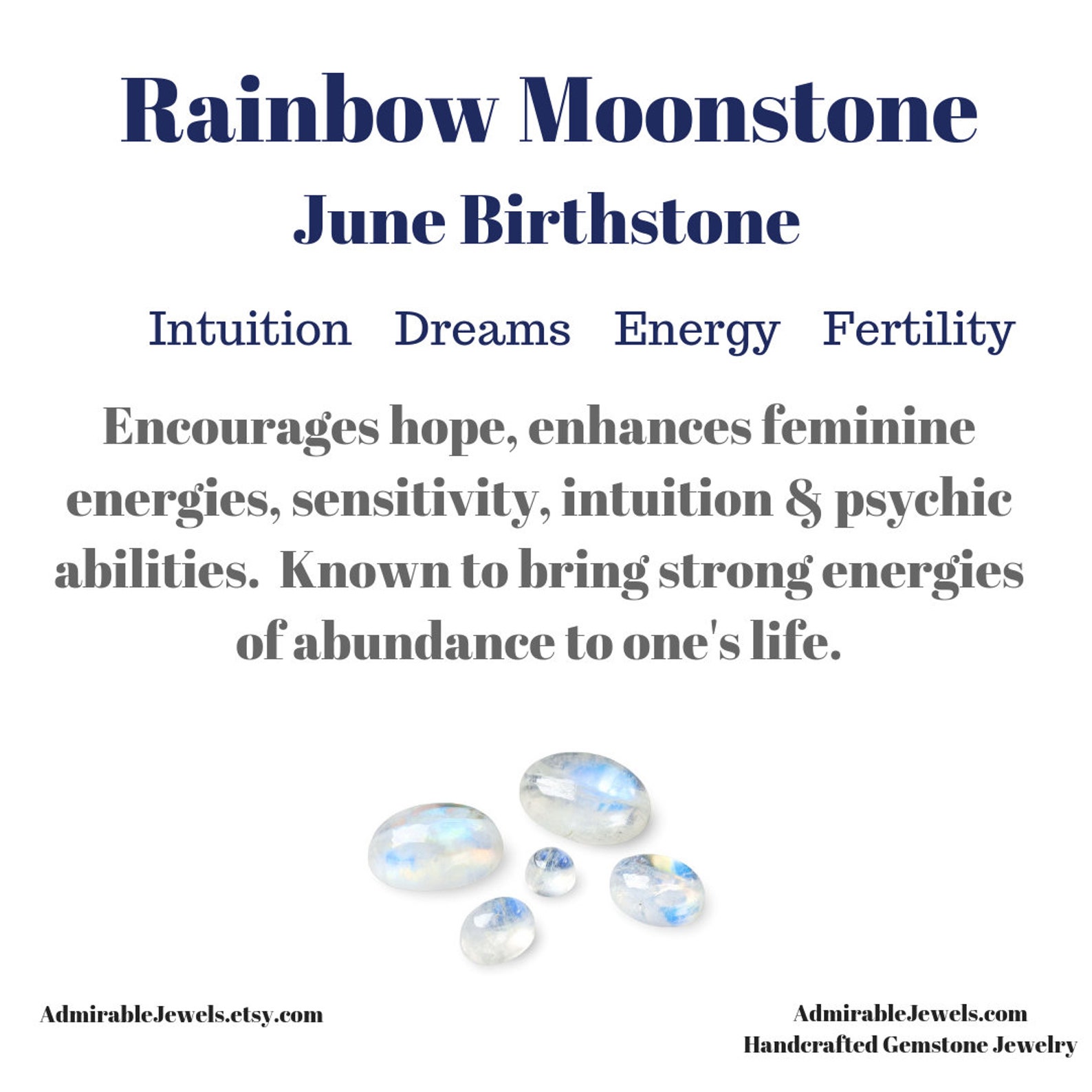 Moonstone Necklace June Birthstone / Handmade Jewelry / - Etsy
