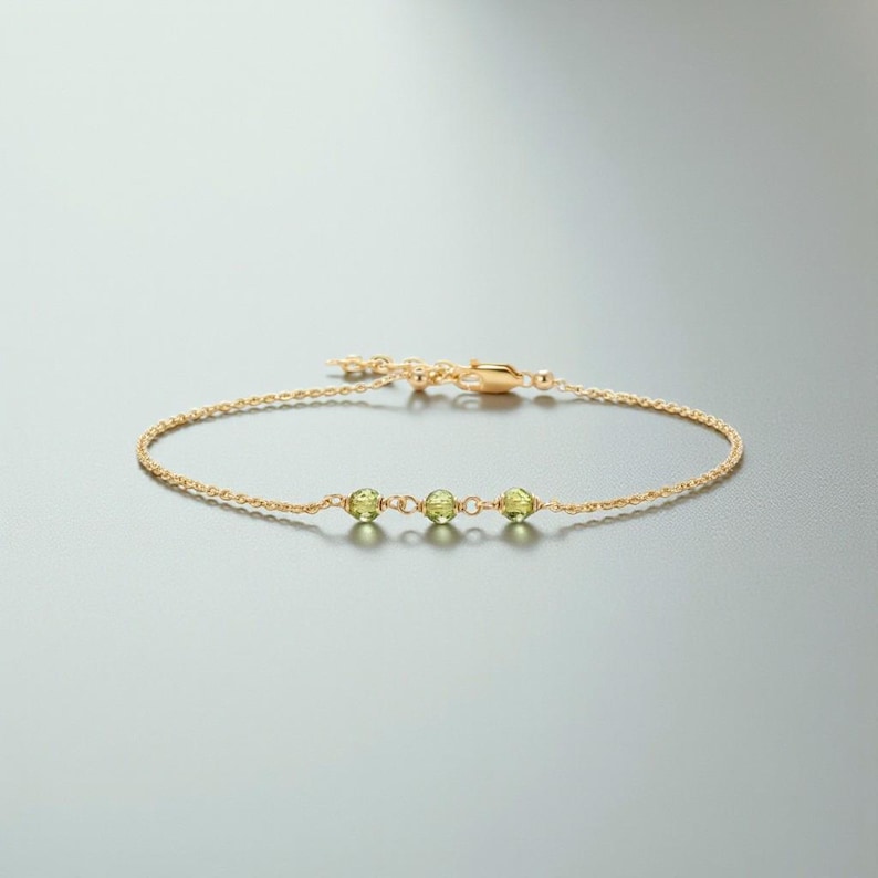 Genuine Peridot Bracelet, August Birthstone / Handmade Jewelry ...