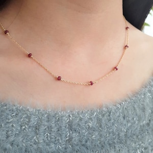 Genuine Ruby Necklace, July Birthstone Necklace / Handmade Jewelry ...