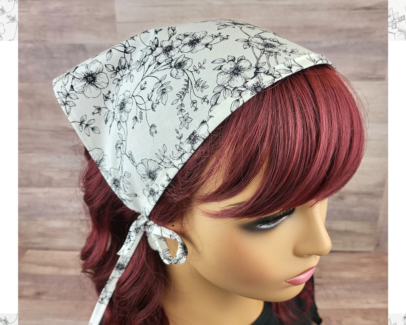 Cottagecore Kerchief, Floral Bandana, Garden Head Scarf - Etsy