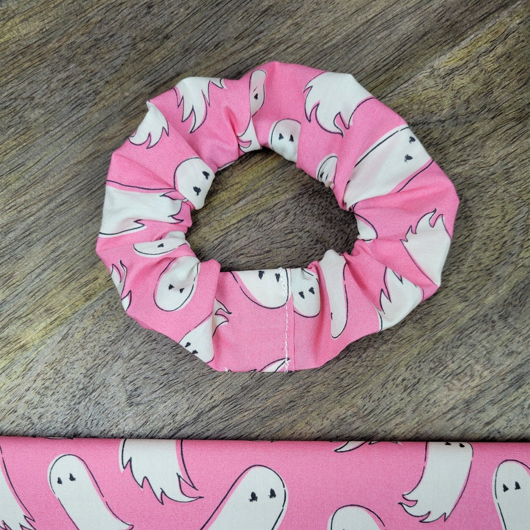 Ghost Scrunchie, Ponytail Holders, 90's Style Hair Ties, Pink Hairbands ...