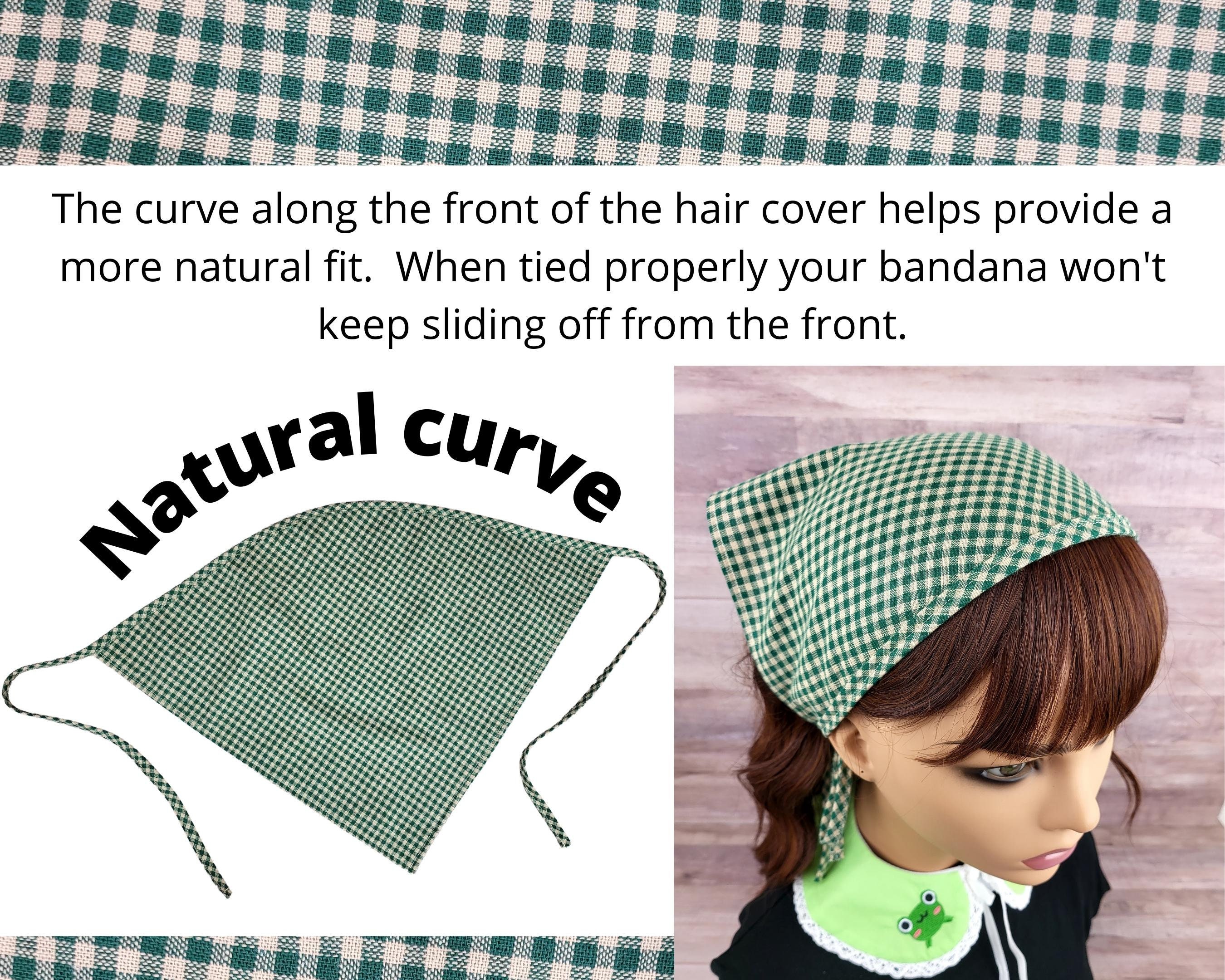 Gingham Bandana, Cottagecore Kerchief, Headscarf With Ties, Alopecia ...