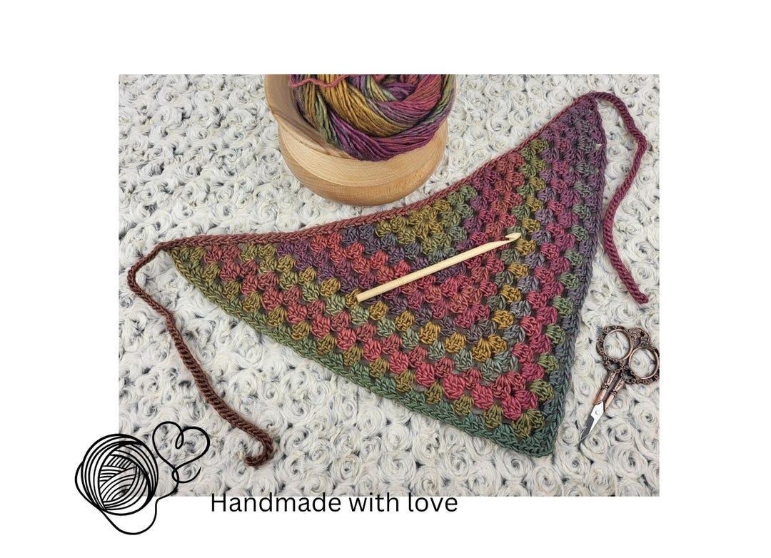 Crochet Head Scarf, Triangle Bandana, Cottagecore Kerchief - Etsy
