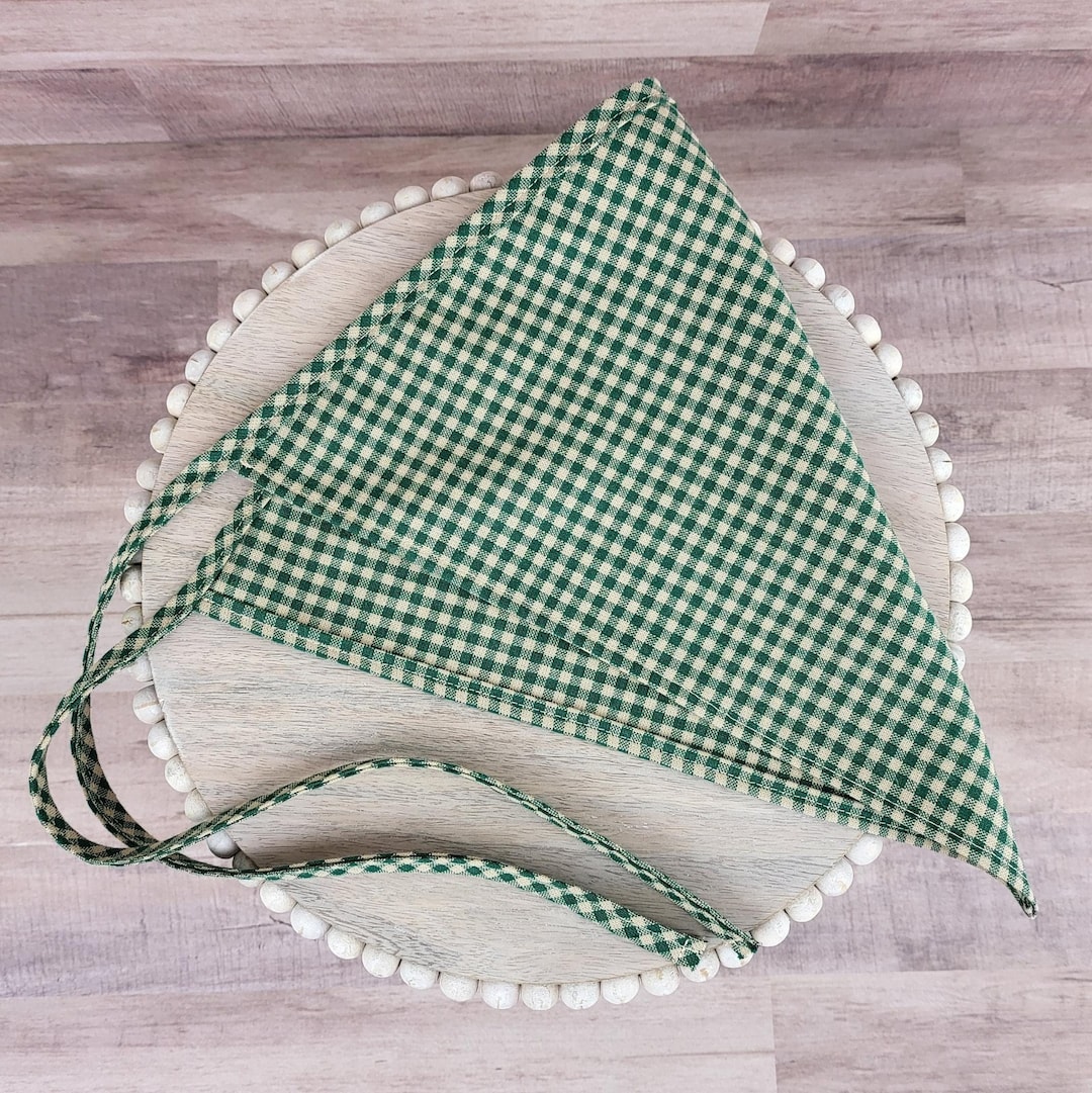 Gingham Bandana, Cottagecore Kerchief, Headscarf With Ties, Alopecia ...