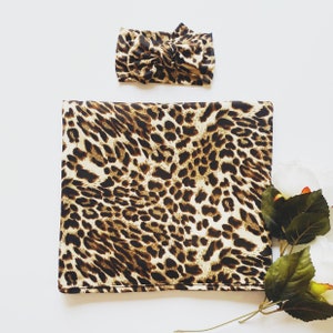 Animal Print Complete Newborn Baby Bundle - Leopard Baby Girl Swaddle ...