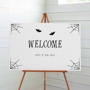 Halloween Welcome Sign Printable, Editable Halloween Printable Sign ...