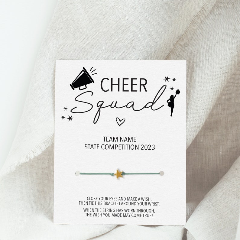 Cheer Team Gifts, Make A Wish Bracelet, Cheerleader Gifts, Cheer ...