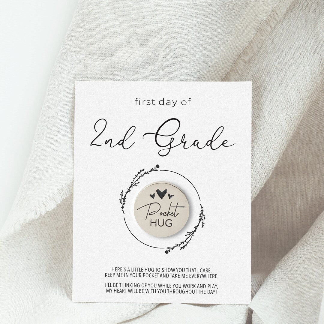 Pocket Hug First Day of Second Grade Gifts, Happy First Day of School ...