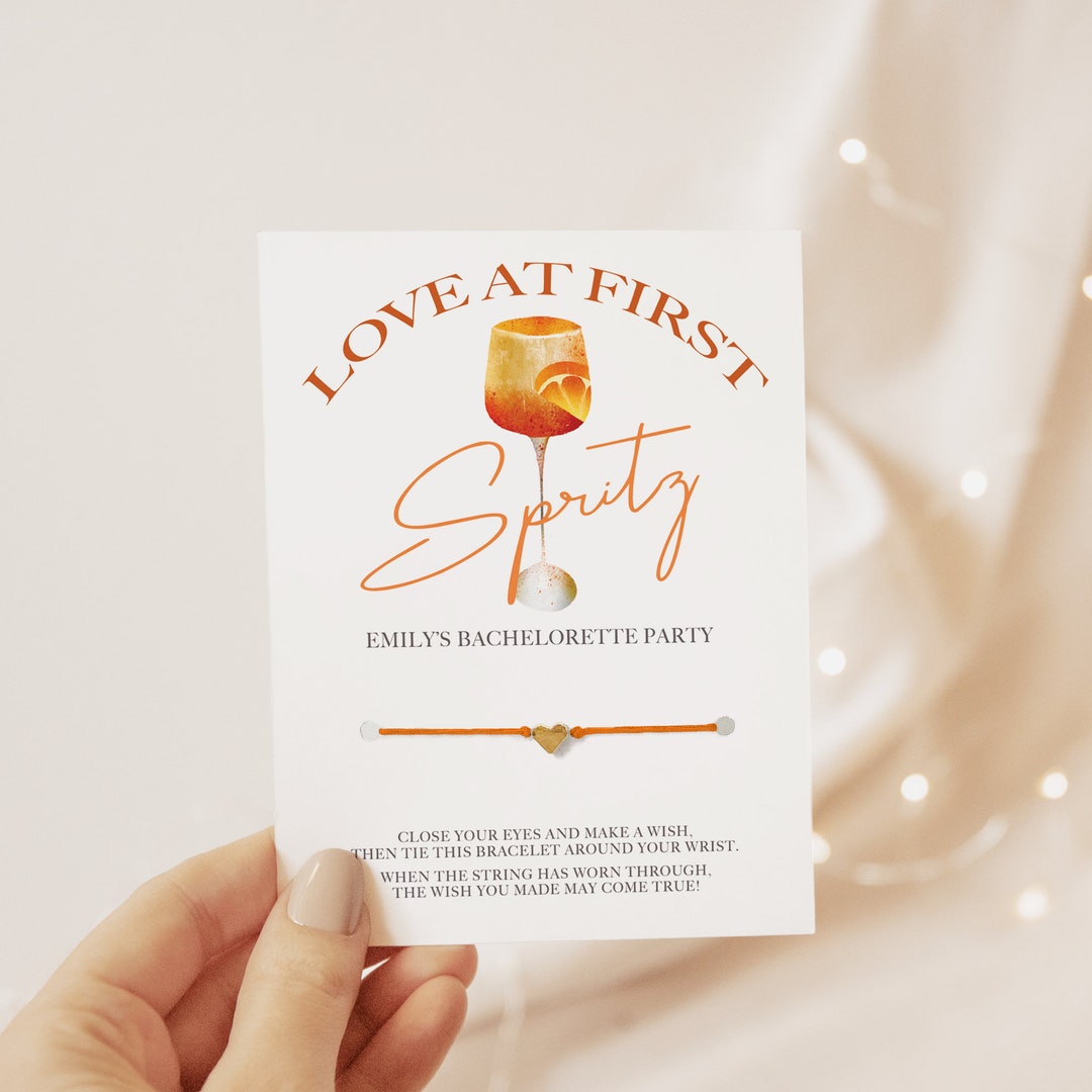 Love at First Spritz Bachelorette Party Favors, Wish Bracelet, Amalfi ...