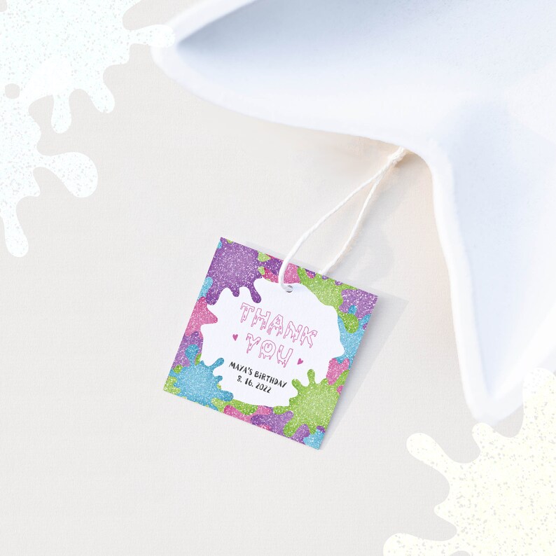 Slime Birthday Favor Tags Template Slime Party Favor Tags - Etsy