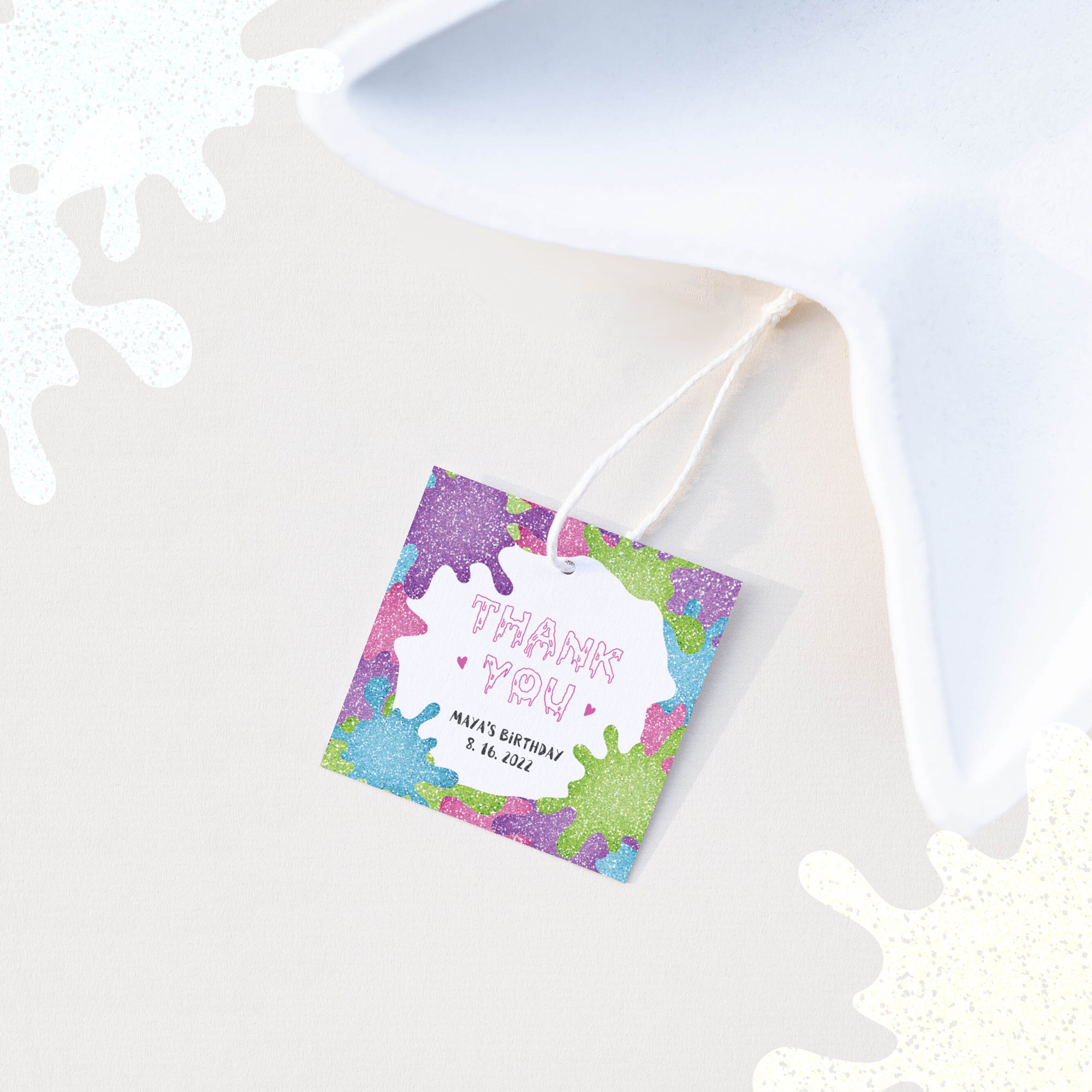 Slime Birthday Favor Tags Template, Slime Party Favor Tags Printable ...