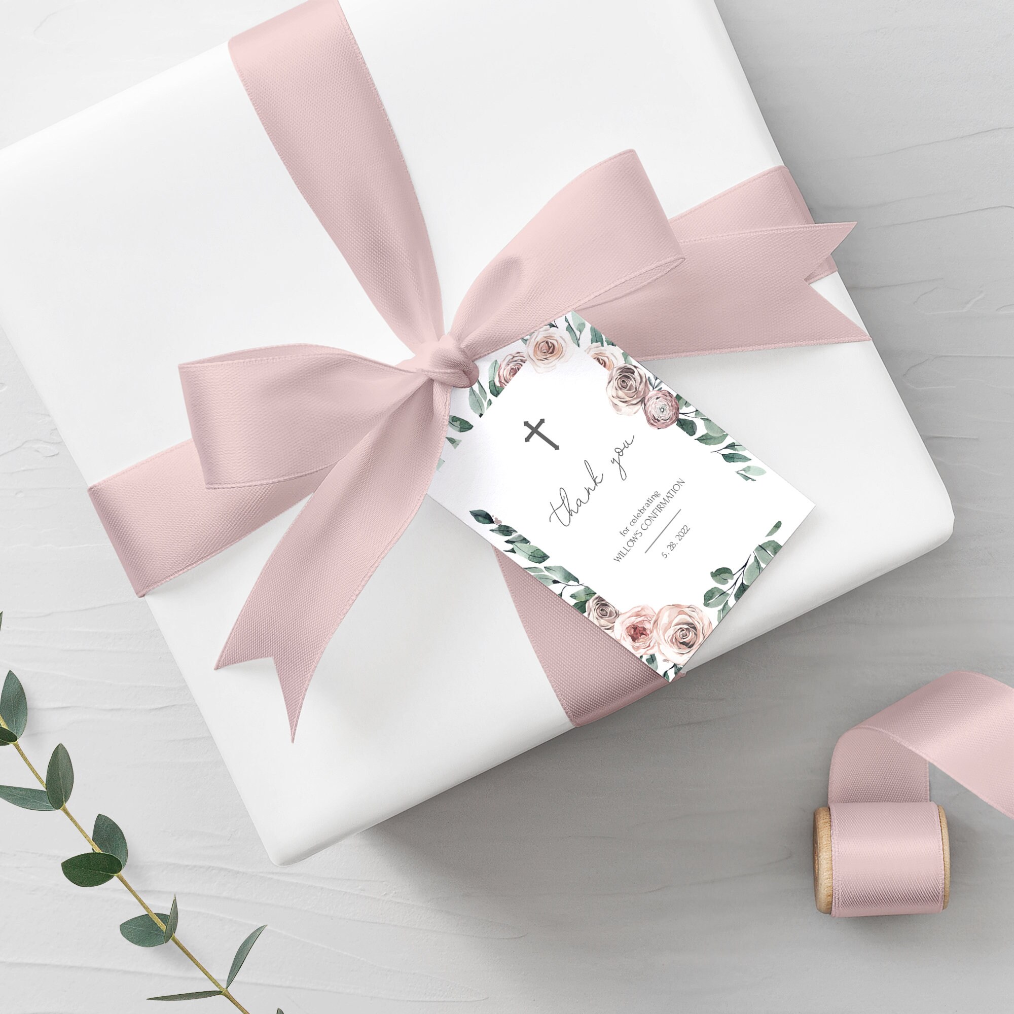 Printable Confirmation Favor Tag Template Girl Confirmation | Etsy