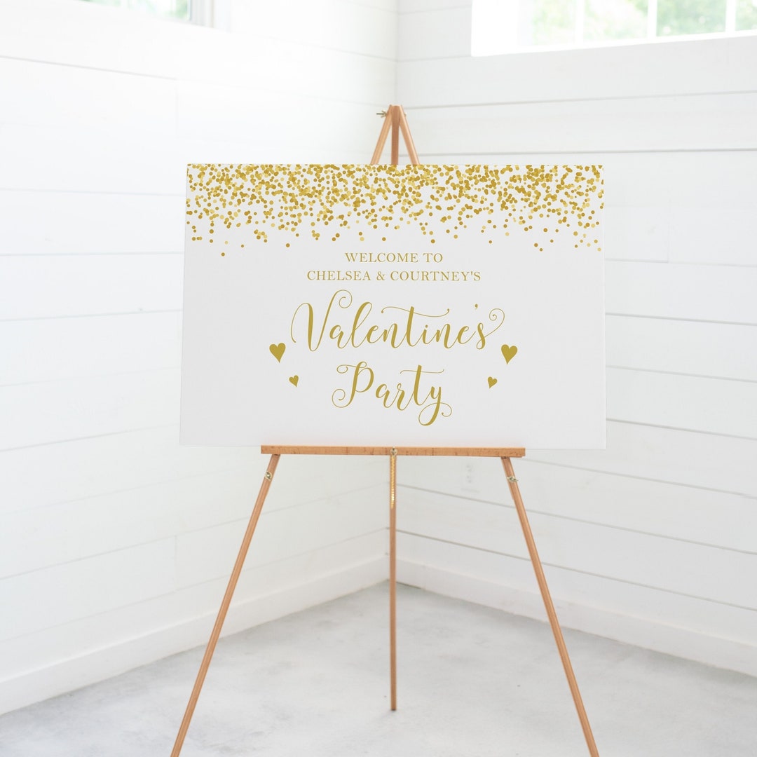 Valentines Day Party Welcome Sign Template, Printable Valentines Party ...