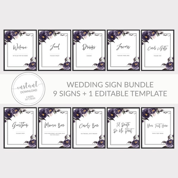 Gothic Wedding Table Signs - Etsy