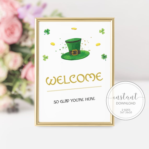 St Patricks Day Welcome Sign Printable St Patricks Day | Etsy