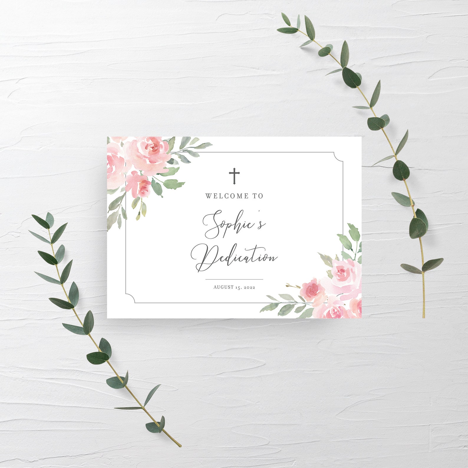 Baby Dedication Welcome Sign Template, Large Welcome Sign Printable ...