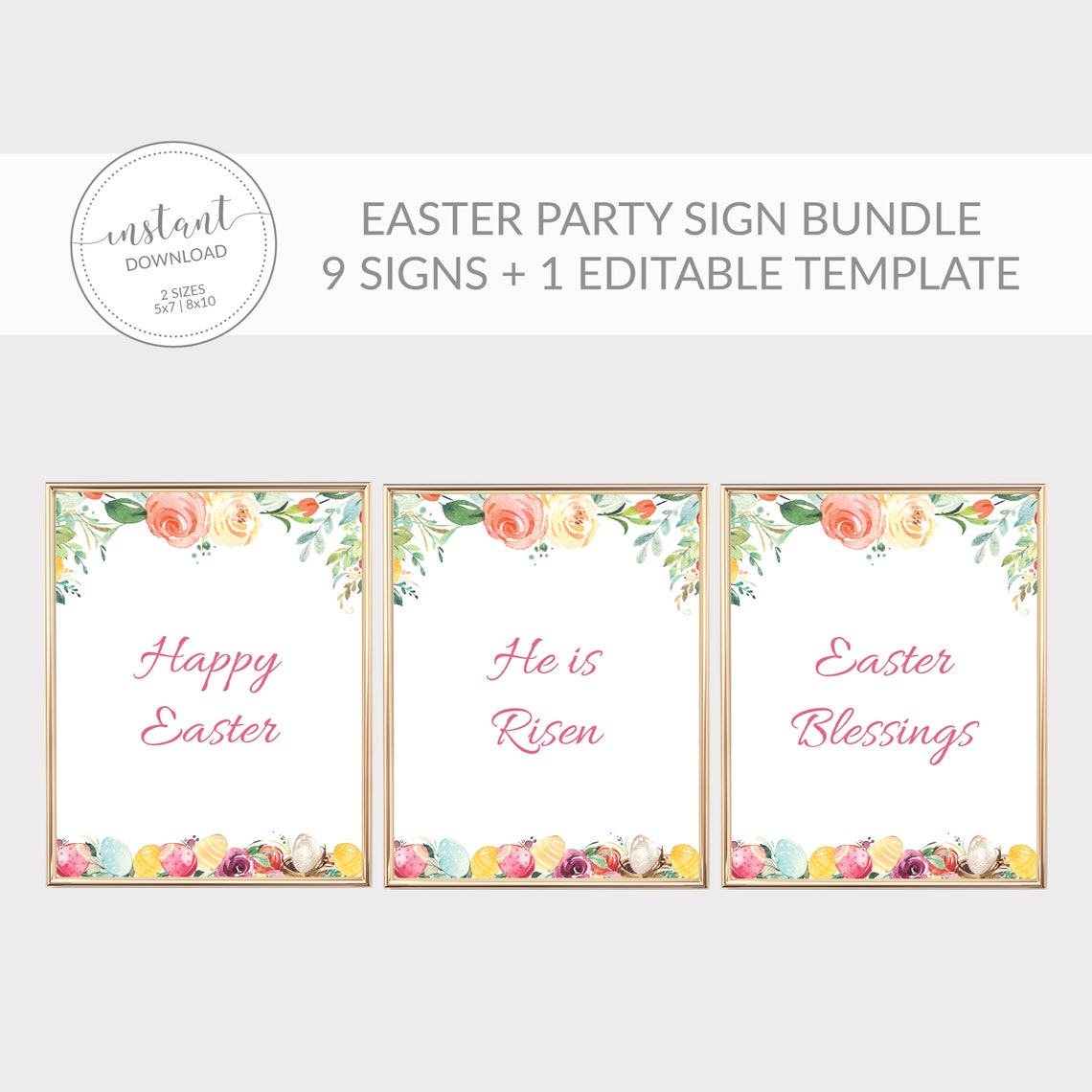 Printable Easter Party Sign Bundle Easter Party Decorations - Etsy