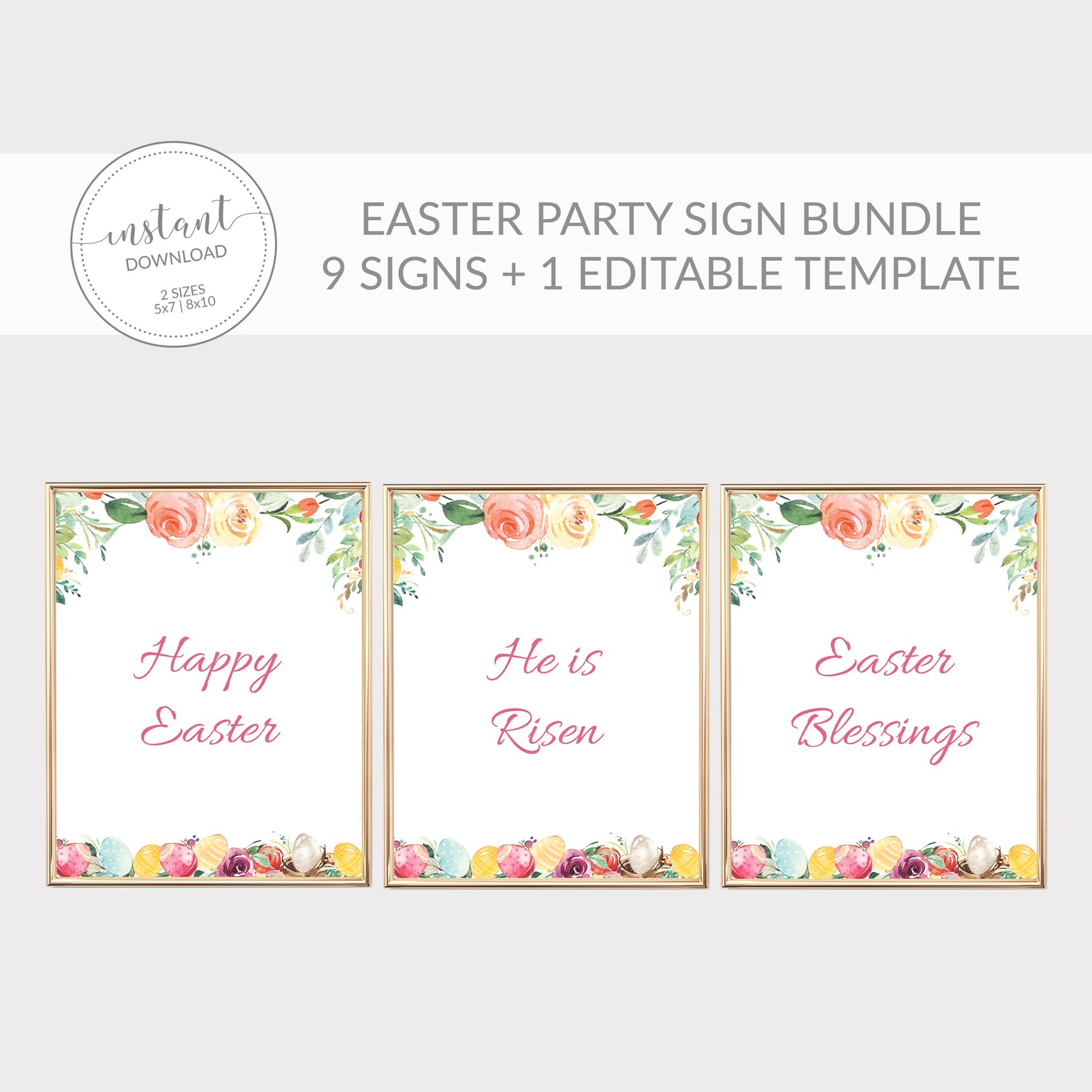 Printable Easter Party Sign Bundle Easter Party Decorations - Etsy