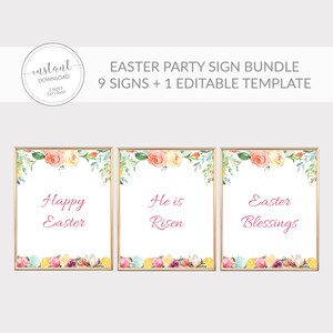 Printable Easter Party Sign Bundle, Easter Party Decorations, Easter ...
