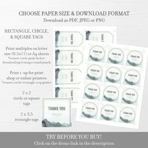 Printable Mountain Wedding Favor Tags, Mountain Wedding Favors Template ...