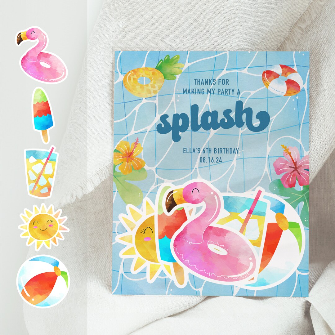 Pool Party Favors, Summer Pool Party Vinyl Stickers, Girls Swim Party ...