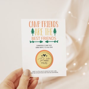 Pocket Hug Summer Camp Gifts, Summer Camp Cards, Camping Party Favors ...