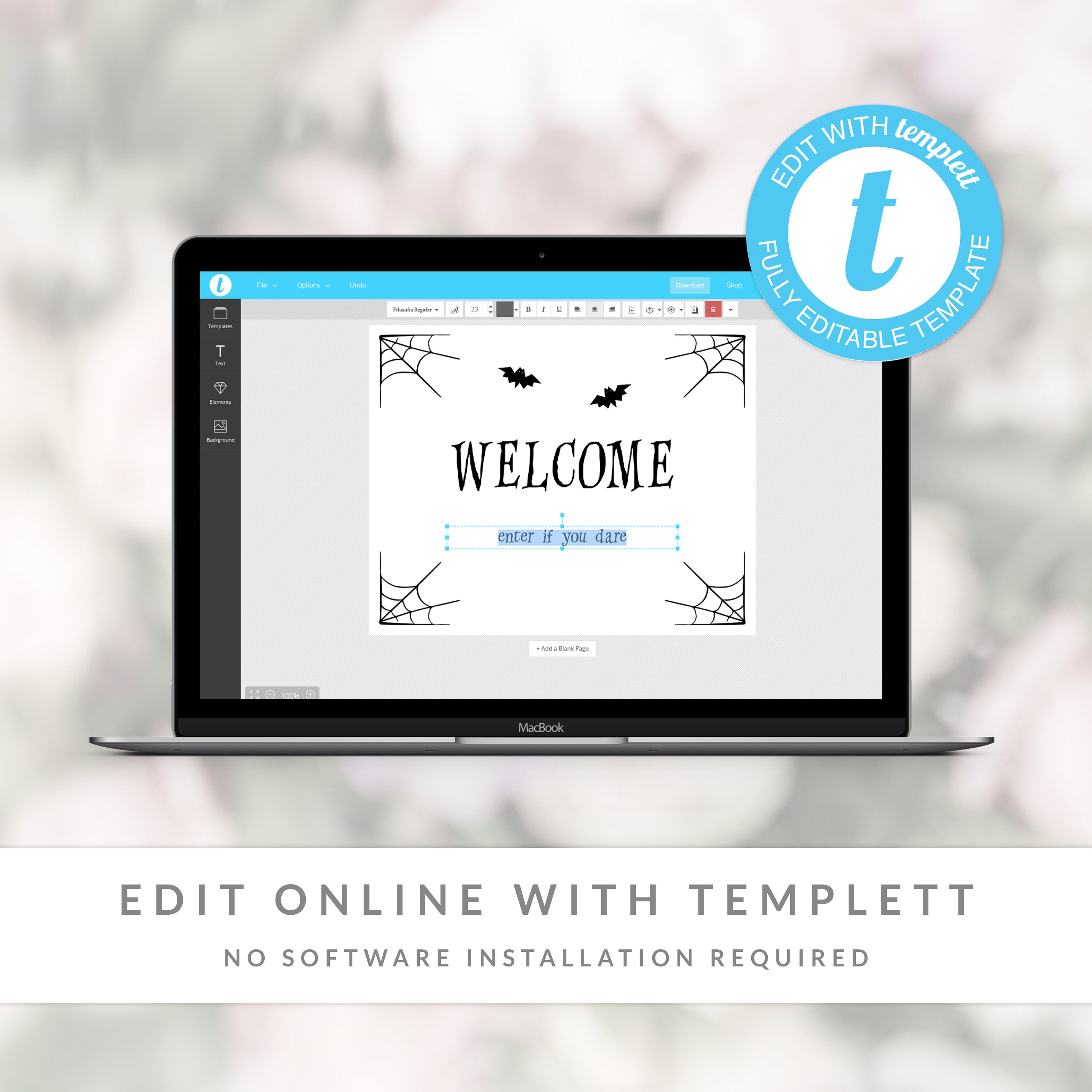 Halloween Welcome Sign Printable Editable Halloween Printable | Etsy