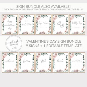 Printable Valentine Cards for Kids, Boho Rose Valentine Day Card ...