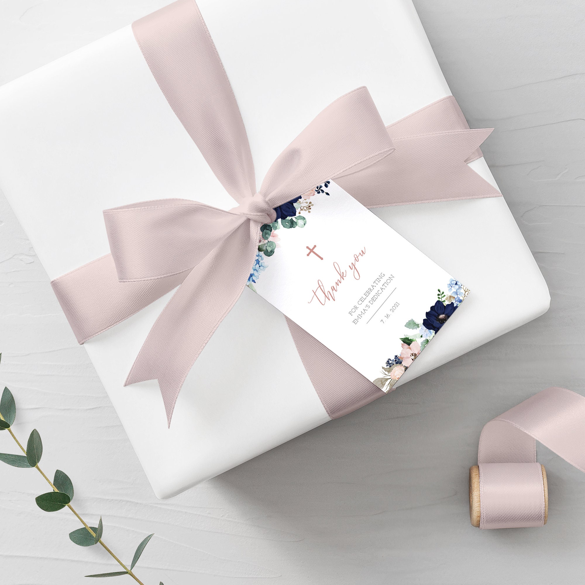 Printable Baby Dedication Favor Tags Template Baby Girl | Etsy