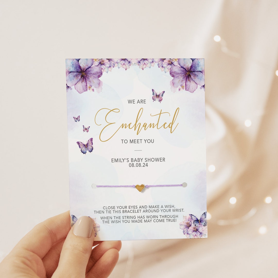 We Are Enchanted to Meet You Baby Shower Favors, Wish Bracelet ...