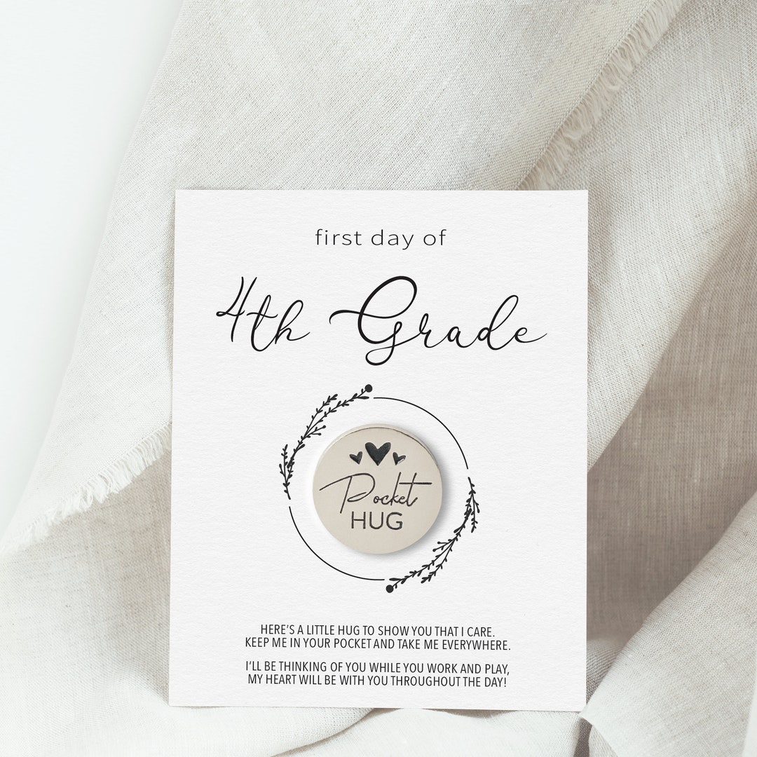 Pocket Hug First Day of Fourth Grade Gifts, Happy First Day of School ...