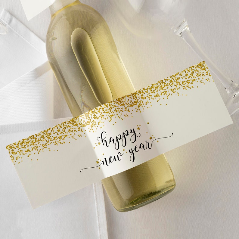 Printable New Years Eve Wine Bottle Labels New Years Party | Etsy