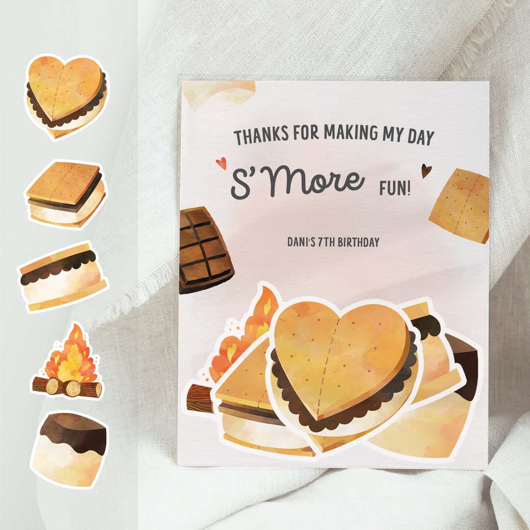 S'mores Party Favors, S'mores Stickers, Smores Birthday Party Favors ...