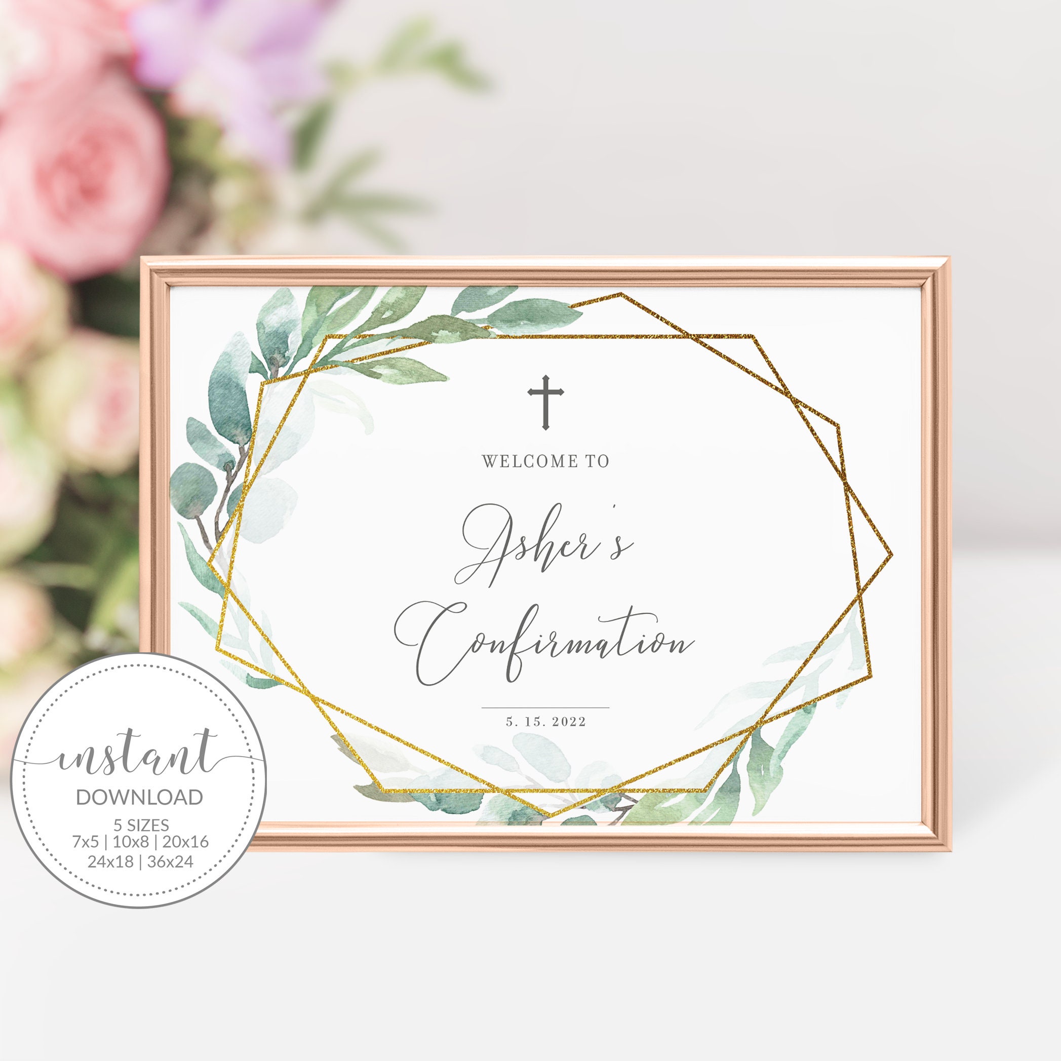 Confirmation Welcome Sign Template Large Welcome Sign | Etsy