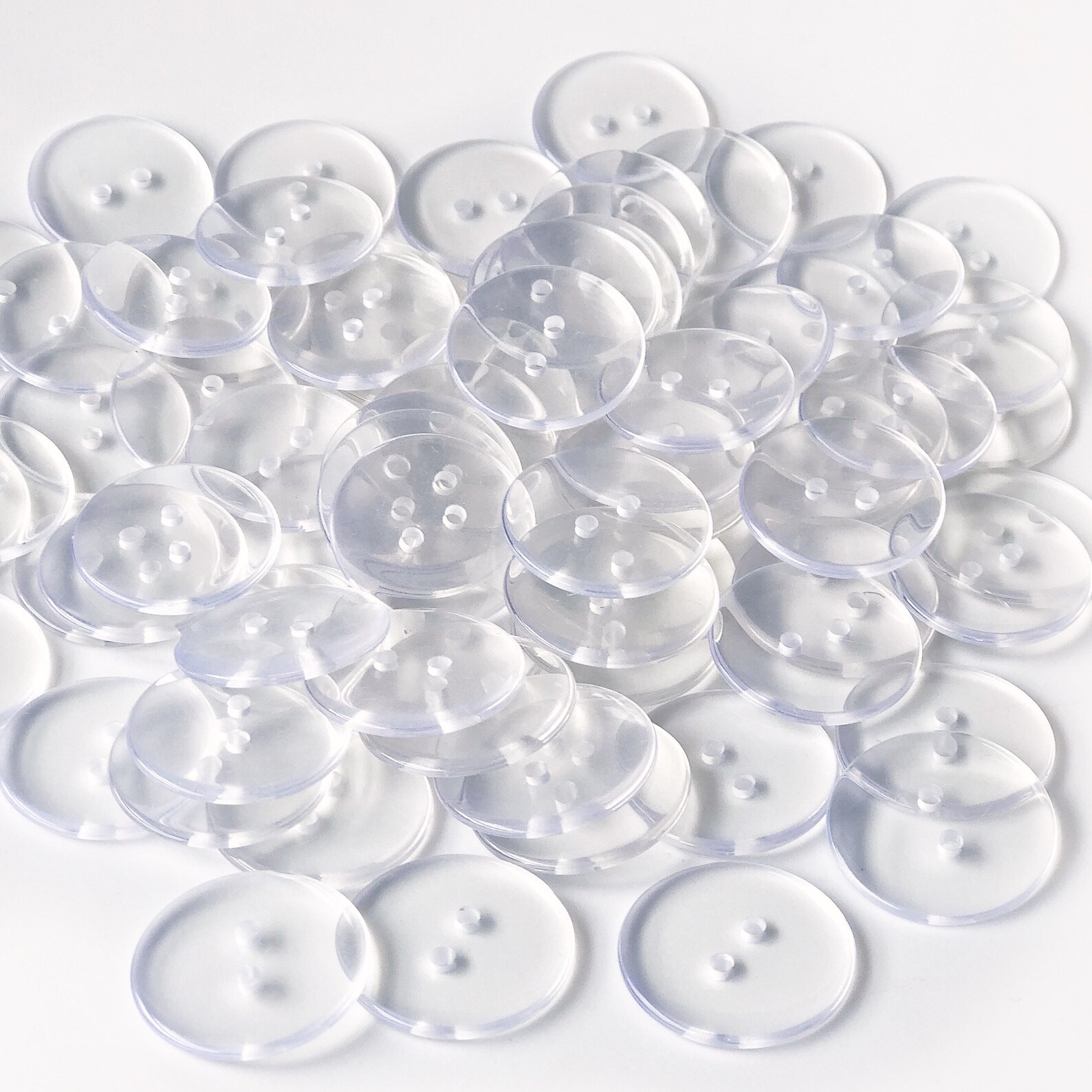 25mm Clear Buttons Bulk 2 Hole Buttons for Sewing 1 | Etsy