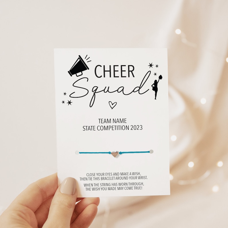 Cheer Team Gifts, Make A Wish Bracelet, Cheerleader Gifts, Cheer ...
