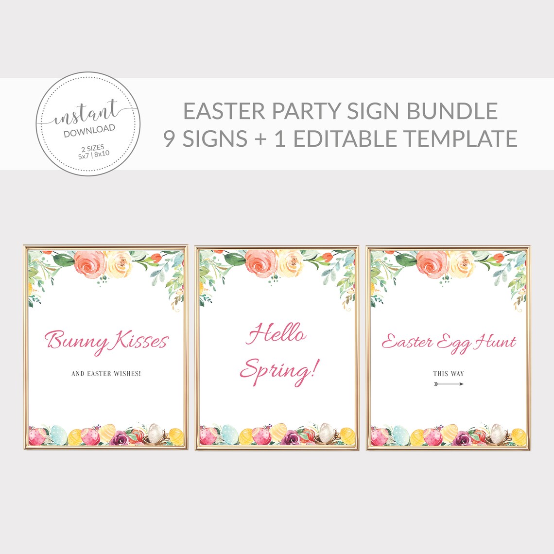 Printable Easter Party Sign Bundle Easter Party Decorations - Etsy