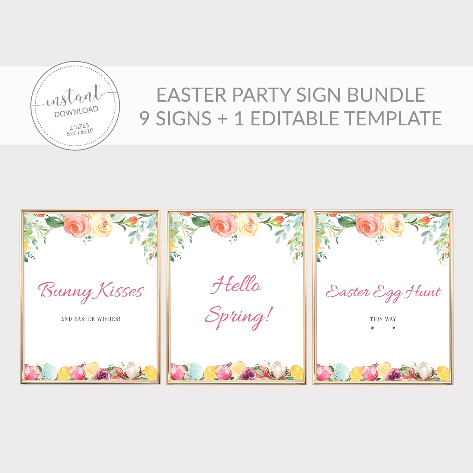 Printable Easter Party Sign Bundle Easter Party Decorations - Etsy