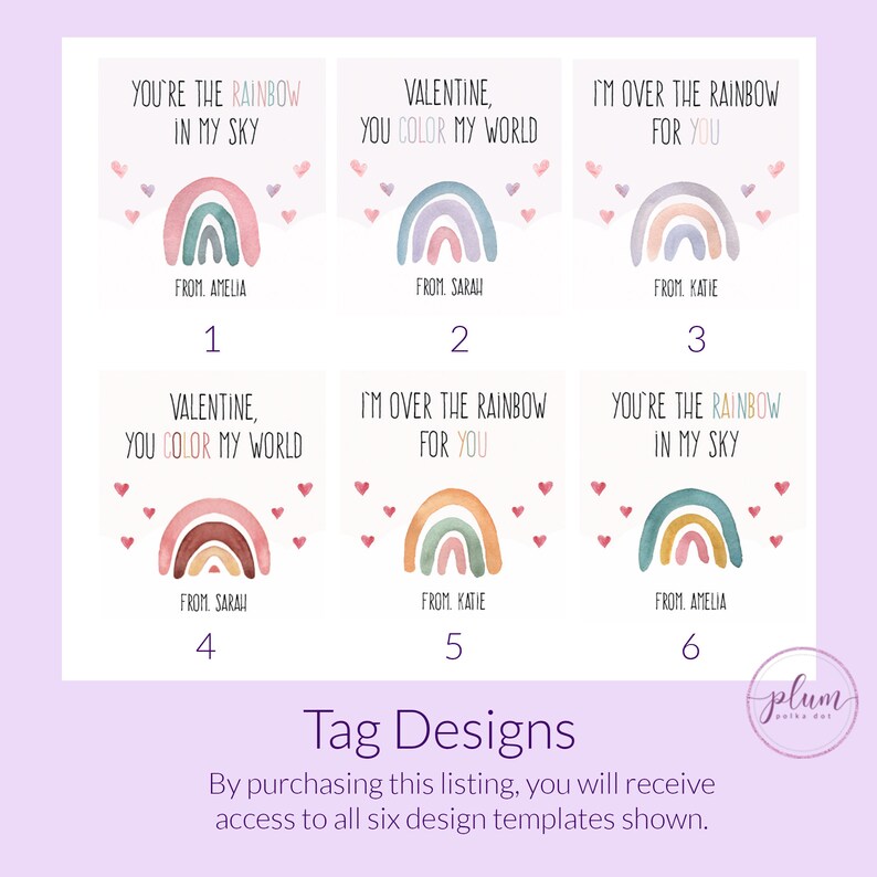 Printable Rainbow Valentine Card Template for Hair Scrunchies ...