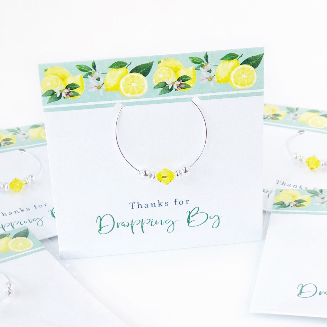 Lemon Party Favors Wine Charms, Lemon Themed Birthday Party, Lemon ...