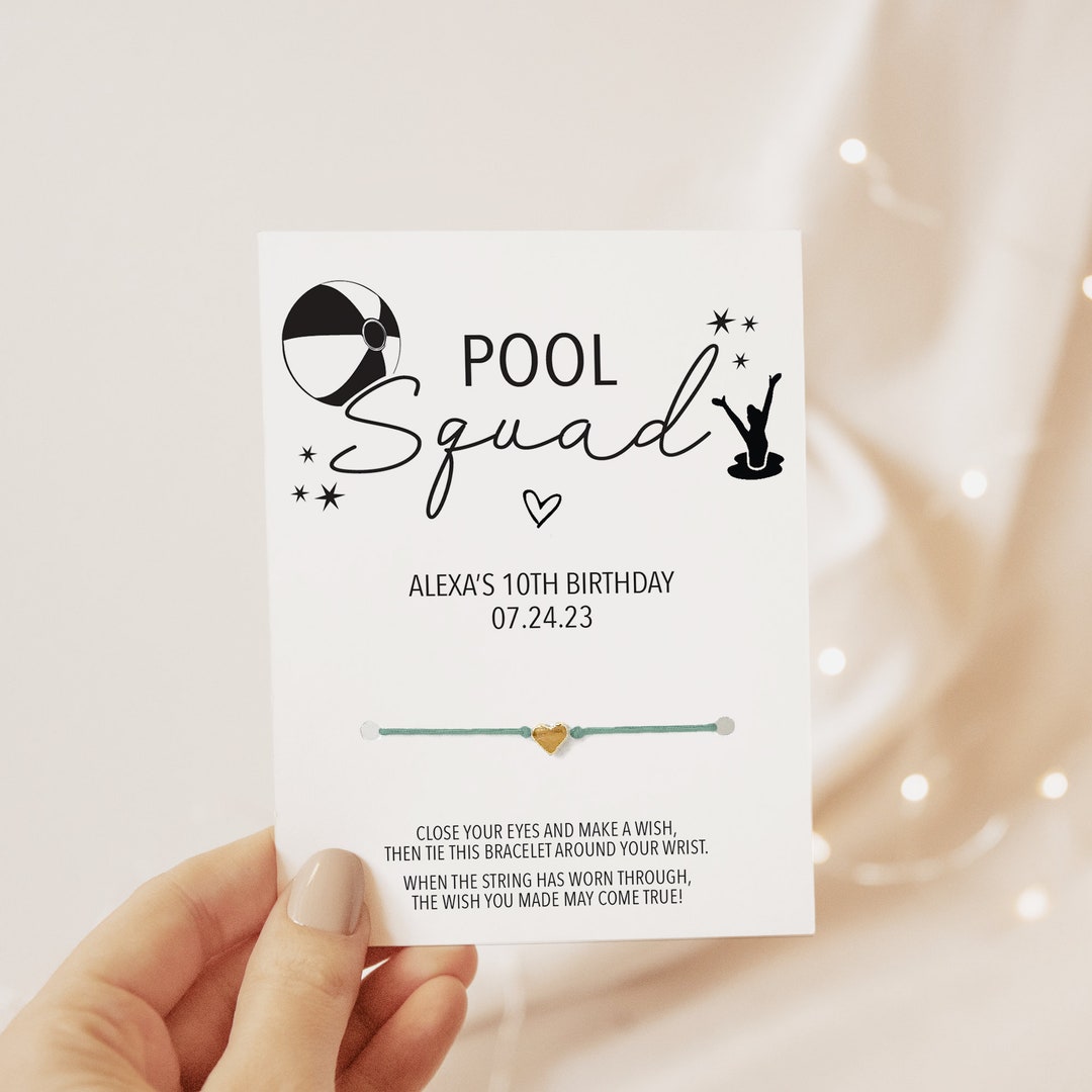 Pool Party Favors, Make A Wish Bracelet, Pool Party Birthday Supplies ...