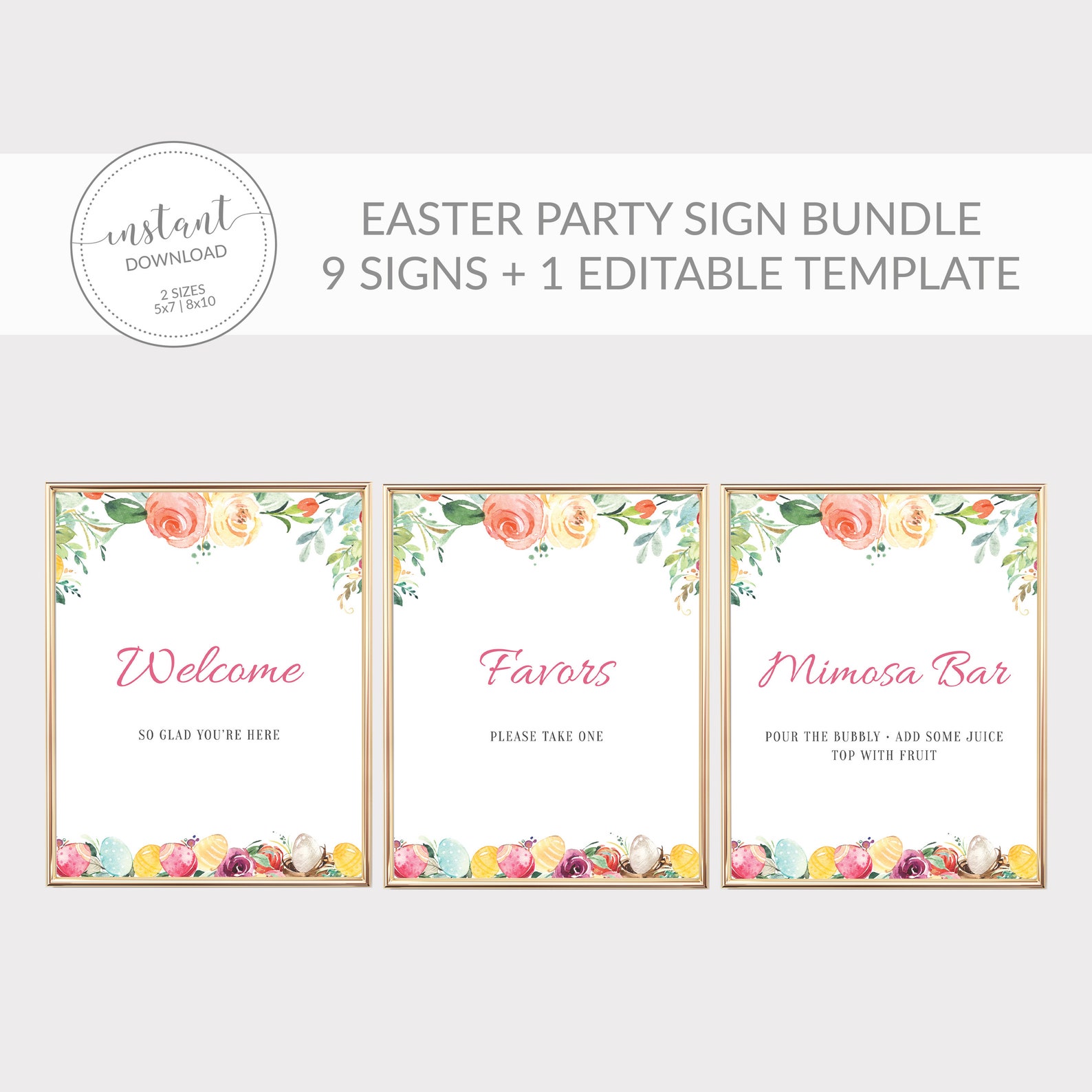 Printable Easter Party Sign Bundle Easter Party Decorations - Etsy