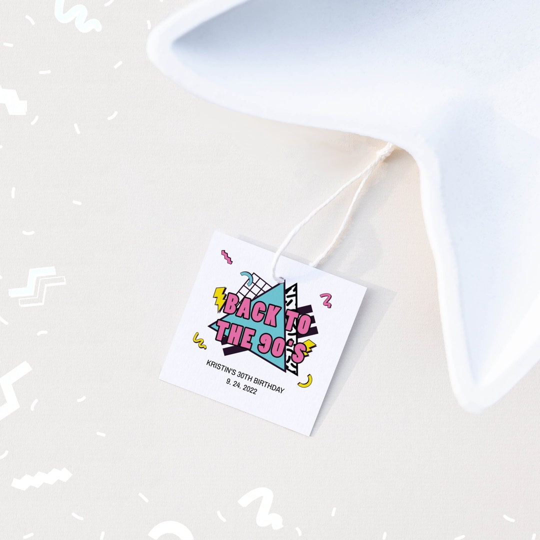 90s Party Favor Tags, Printable 90s Party Decorations, Back to the 90s ...