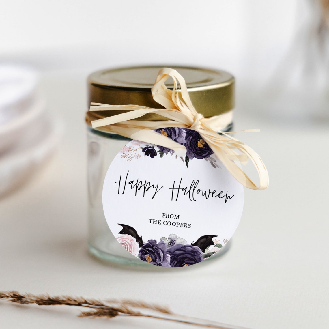 Halloween Gift Tags Printable, Halloween Favor Tag Template, Happy ...