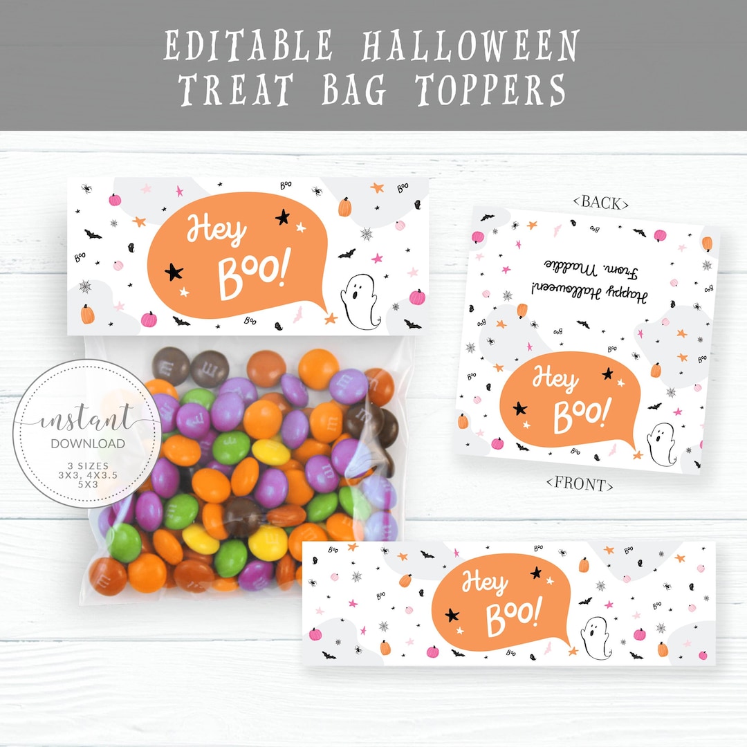 Halloween Printable Bag Topper, Halloween Treat Bag Toppers, Kids ...