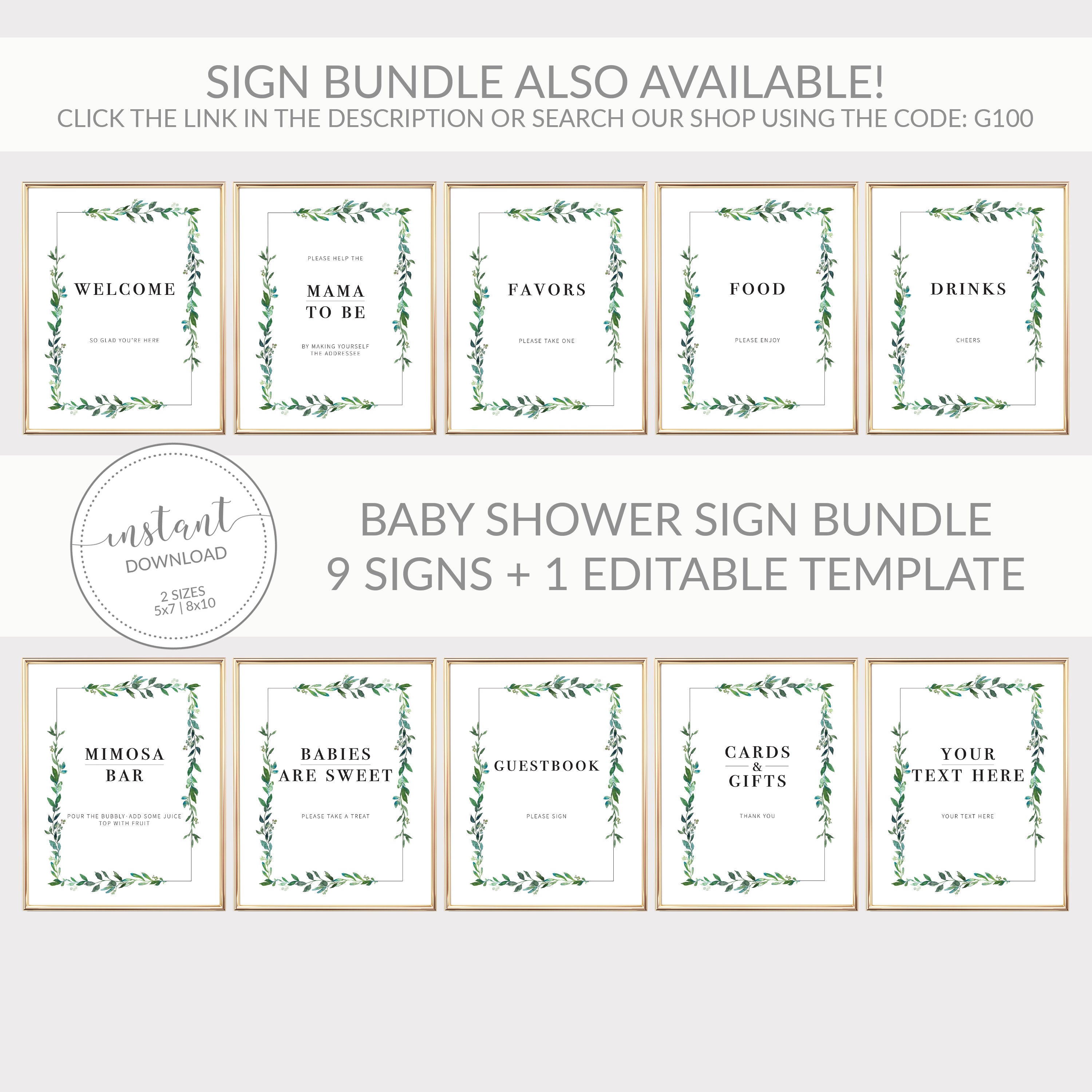 Greenery Baby Dedication Welcome Sign Template Large Welcome | Etsy