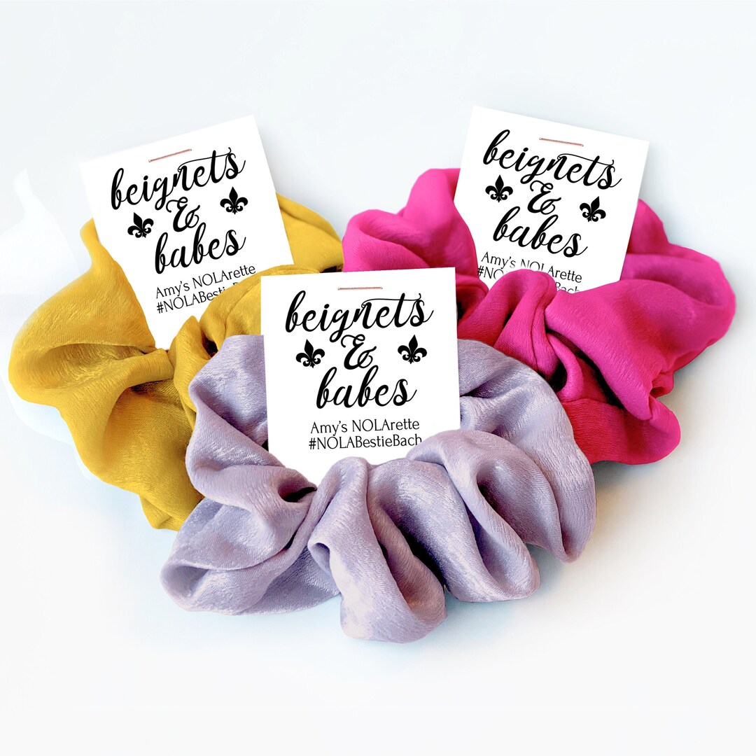 Nola Bachelorette Party Favors, Beignets and Babes Hair Scrunchies, New ...