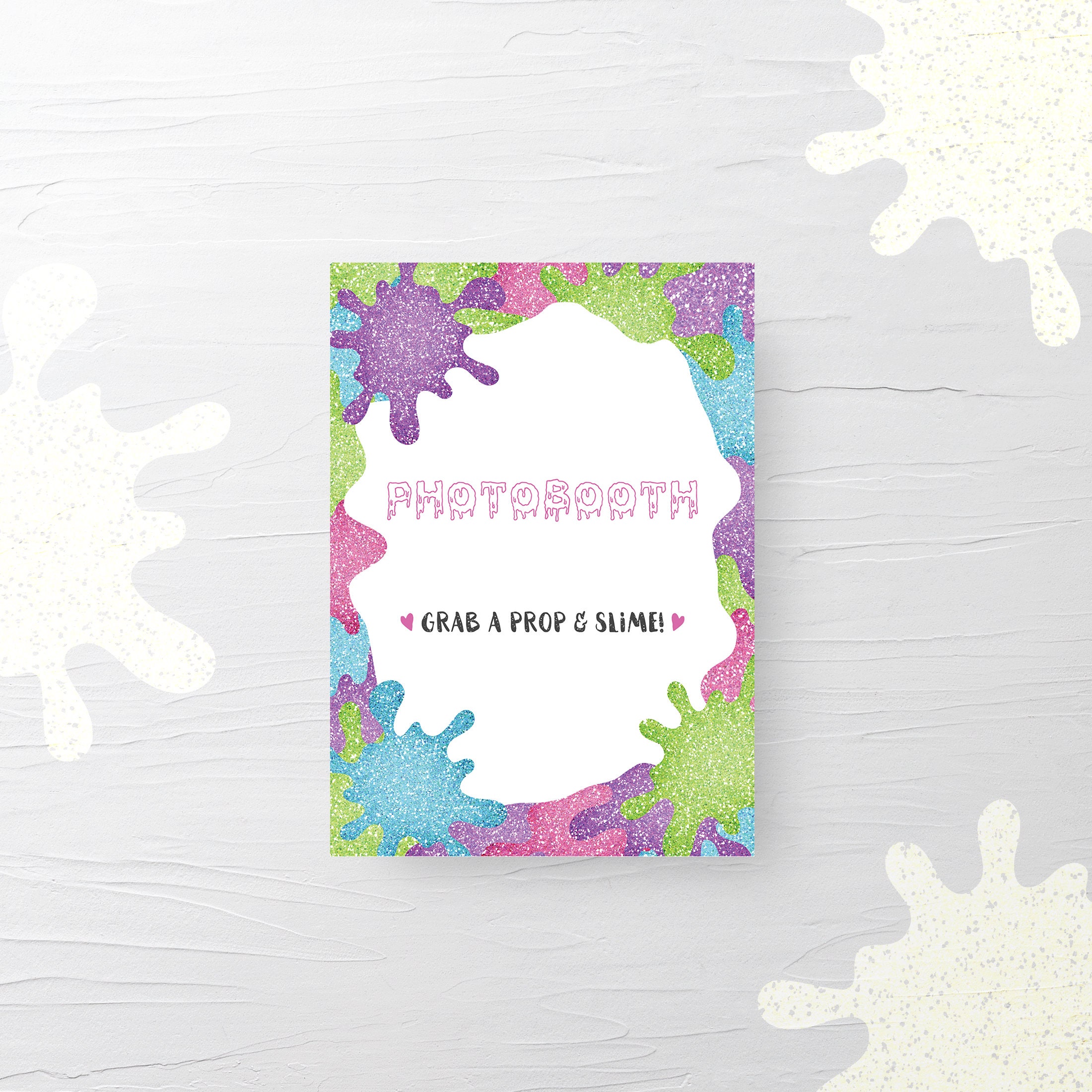 Slime Party Photo Booth Sign Printable Slime Birthday Party | Etsy